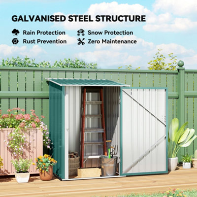 OUTSUNNY 3.3FT X 3.4FT OUTDOOR STORAGE SHED STEEL GARDEN SHED W ...