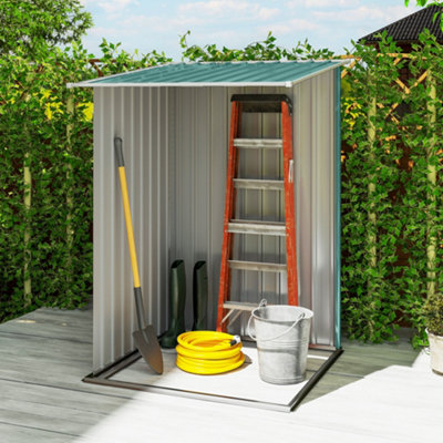 OUTSUNNY 3.3FT X 3.4FT OUTDOOR STORAGE SHED STEEL GARDEN SHED W ...