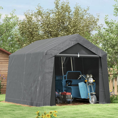 Outsunny 3 x 3(m) Portable Shed, Waterproof and Heavy Duty Dark Grey