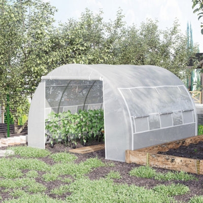 Outsunny 3 x 3 x 2 m Polytunnel Greenhouse Polly tunnel Tent Steel ...