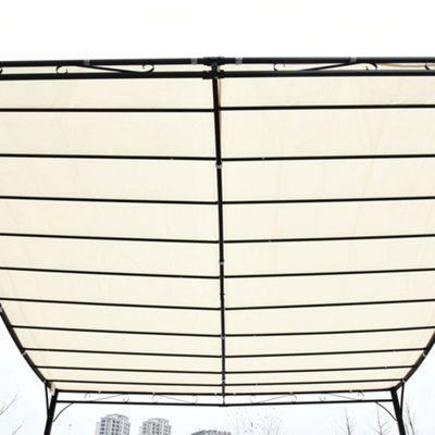 Outsunny 3 x 3M Wall Mounted Awning Free Stand Canopy Shade Garden ...