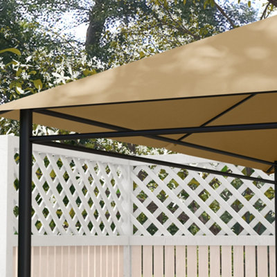 Outsunny 3 x 4m Gazebo Canopy Replacement Gazebo Roof Cover, Khaki