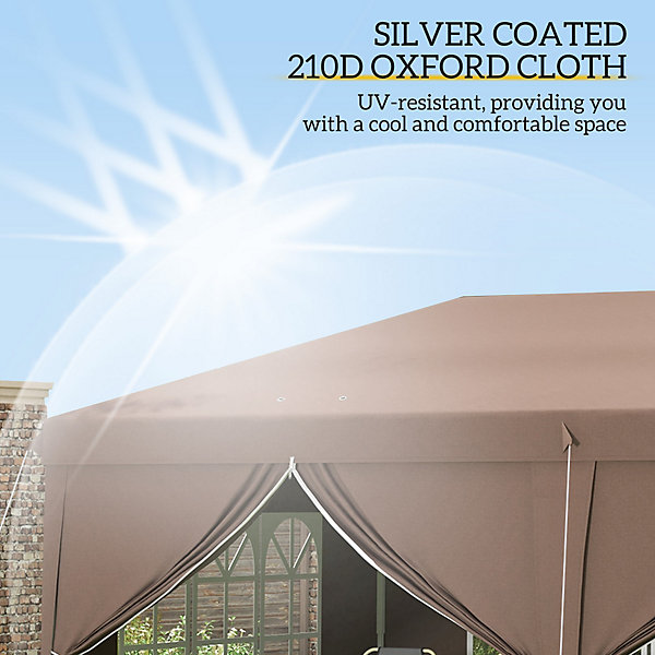 Outsunny 3 x 6m Pop Up Gazebo Height Adjustable Party Tent w Outsunny 3 x 6m Pop Up Gazebo Height Adjustable Party Tent w