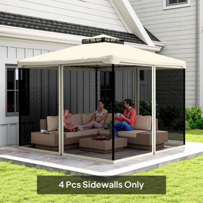 Outsunny 302 x 207cm Universal Replacement Gazebo Mesh Netting Screen Walls