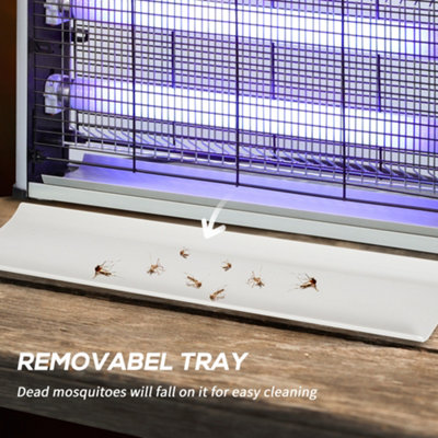 Outsunny 30W Mosquito Insect Killer Pest Bug Trap Lamp UV Fly Zapper Silver