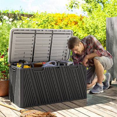Outsunny 380L Garden Storage Box Waterproof Outdoor Storage Box