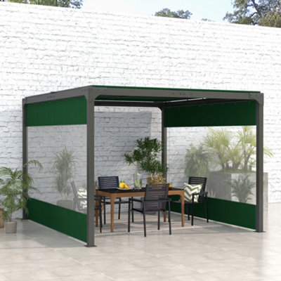 Outsunny 3x2m Side Panels with Large Window, for 3(m) Long Pergola ...