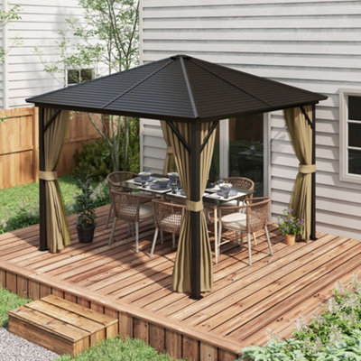 Outdoor steel vented gazebo with mosquito netting store
