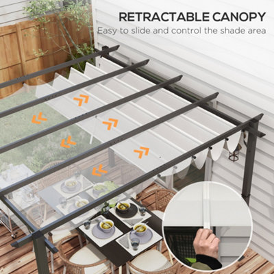 Outsunny 3x3(m) Pergola Gazebo Sun Shade Shelter Aluminium Garden ...