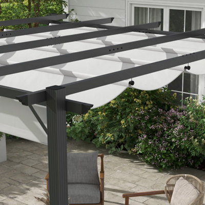 Outsunny 3x3(m) Pergola Gazebo Sun Shade Shelter Aluminium Garden ...