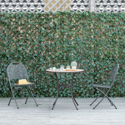 Outsunny 4 PCs Expanding Trellis Fence 2mx1m Privacy Screen for Garden ...