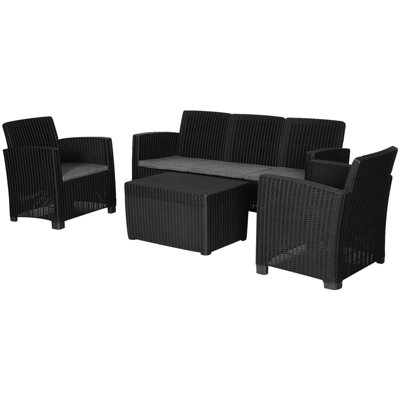 Plastic rattan garden furniture b&q store