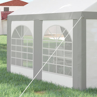 Outsunny 4 x 4m Party Tent, Marquee Gazebo with Sides, Windows and ...