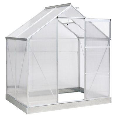Outsunny 4x6FT Walk-In Greenhouse Polycarb. Panels Aluminium Frame ...