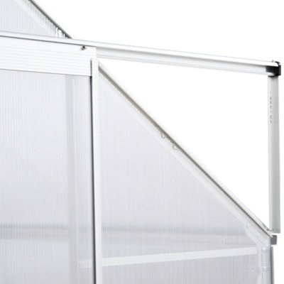 Outsunny 4x6FT Walk-In Greenhouse Polycarb. Panels Aluminium Frame ...