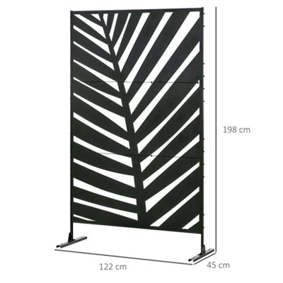 Outsunny 6.5FT Metal Outdoor Privacy Screen Panel with Stand, Banana ...