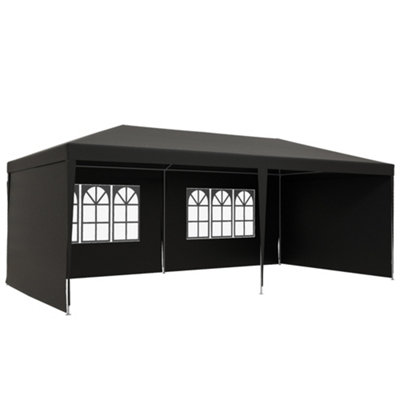 Outsunny 6m x 3m Garden Gazebo Marquee Canopy Party Tent Canopy Patio ...