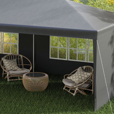Outsunny 6m x 3m Garden Gazebo Marquee Canopy Party Tent Canopy Patio ...