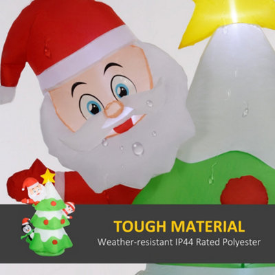 OUTSUNNY 8FT CHRISTMAS BLOW UP CHRISTMAS TREE WITH SANTA CLAUS FOR OUTDOOR