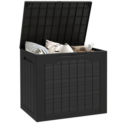Outsunny 93L Plastic Garden Storage Box, Storage Container w/ Handles ...