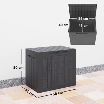 Outsunny 93L Plastic Garden Storage Box, Storage Container w/ Handles ...