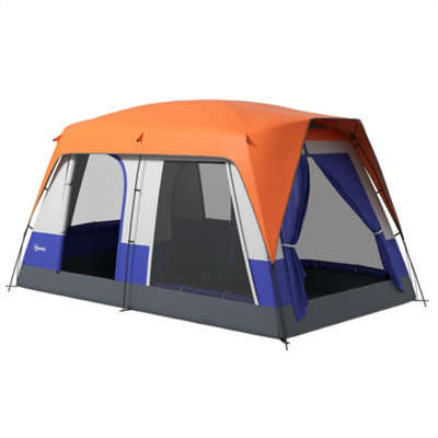 Outsunny Camping Tent with 3000mm Waterproof Rainfly & Screen Panels ...