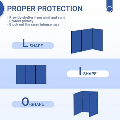 Outsunny Camping Windbreak Portable Wind Blocker Privacy Wall, 4.5m x 1.5m