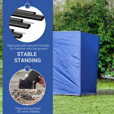 Outsunny Camping Windbreak Portable Wind Blocker Privacy Wall, 4.5m x 1.5m