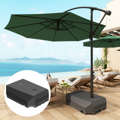 Outsunny Cantilever Parasol Base for Banana Parasol w/ Wheels Water ...