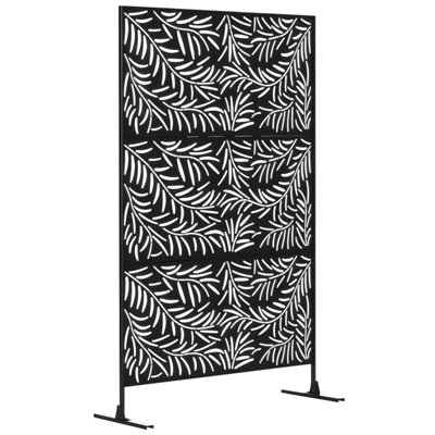 Outsunny Decorative Garden Privacy Screen with Stand, 6.5 ft ...