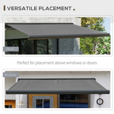Outsunny DIY Retractable Canopy with Remote Controller for Patio, Grey