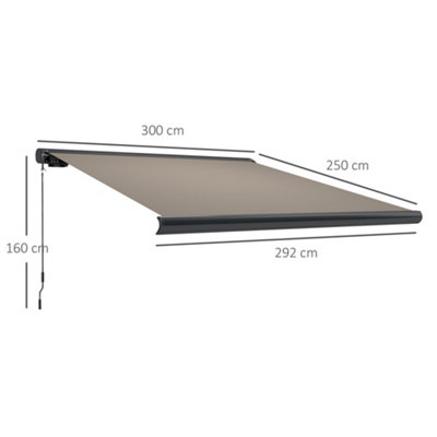 Outsunny DIY Retractable Canopy with Remote Controller for Patio, Light ...