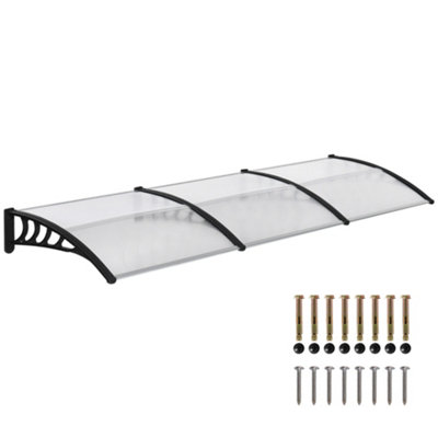 OUTSUNNY DOOR CANOPY OUTDOOR AWNING RAIN SHELTER FOR WINDOW PORCH, CLEAR