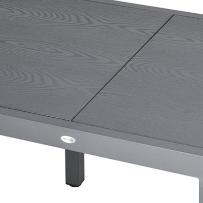 Outsunny Extendable Garden Table for 6 with Aluminium Frame for Patio ...