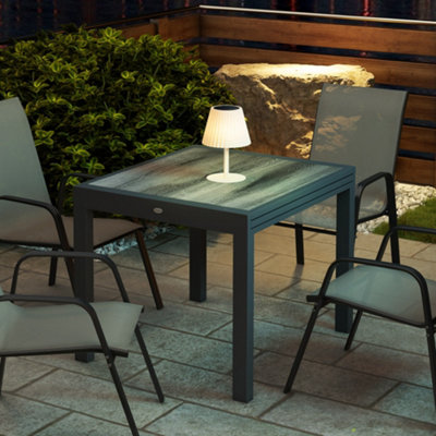 Outsunny Extendable Outdoor Dining Table Aluminium Rectangle Patio ...