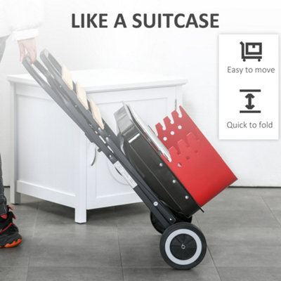 Outsunny Foldable Charcoal Trolley Barbecue BBQ Grill Cooker Smoker W ...