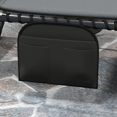 Outsunny Folding Sun Loungers Set of 2, Reclining Sun Bed, Charcoal Grey