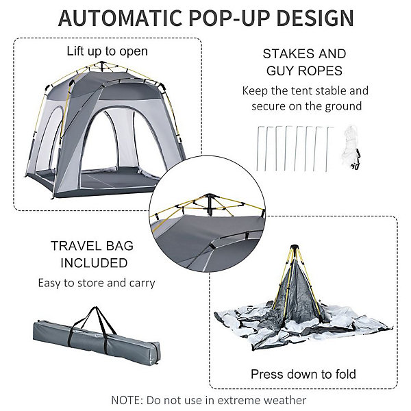 Outsunny Four Man Pop Up Tent Automatic Camping Backpacking Outsunny Four Man Pop Up Tent Automatic Camping Backpacking