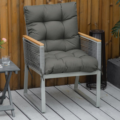 Outsunny Garden Back Chair Cushion Patio Seat Cushion Pad Outdoor Indoor Use