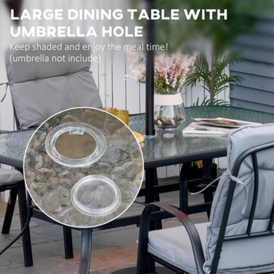 Round glass patio table with lazy susan store