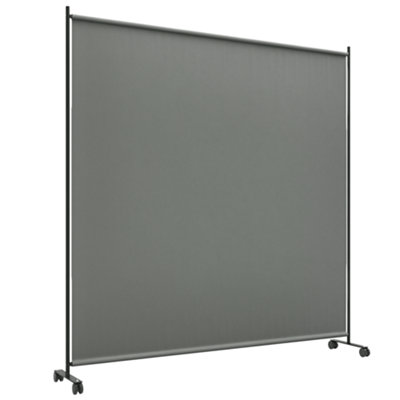 Outsunny Garden Screen with Wheels, 6ft Rolling Privacy Room Divider ...