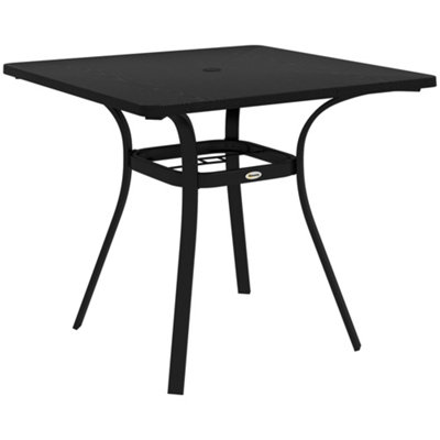Outsunny Garden Table with Metal Tabletop, Steel Frame for Balcony ...