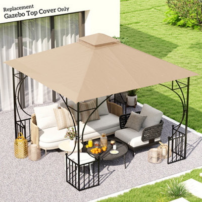 Outsunny Gazebo Canopy Replacement Cover 3 x 3(m) 2-Tier Roof Top for ...