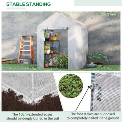Outsunny Greenhouse for Outdoor, Portable Gardening Plant Grow House w ...