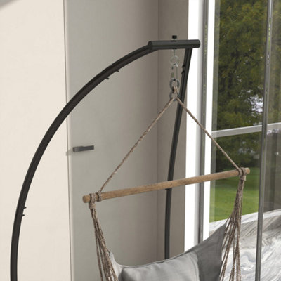 Outsunny Hammock Chair Stand with Metal Frame C Shape Hammock Stand ...