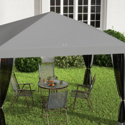Outsunny Heavy Duty Pop Up Gazebo with Removable Mesh Sidewall Grey
