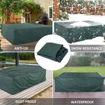 Outsunny Large Garden Set Square Cover Outdoor Furniture Waterproof ...