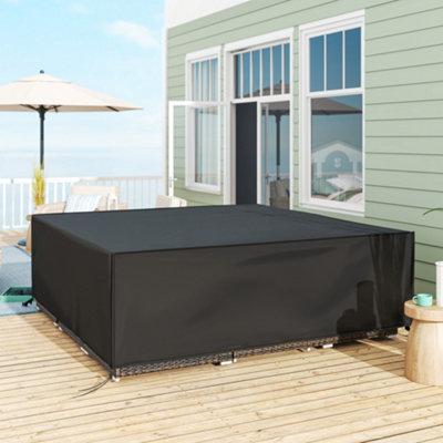 Outsunny Large Garden Set Square Cover Outdoor Furniture Waterproof ...