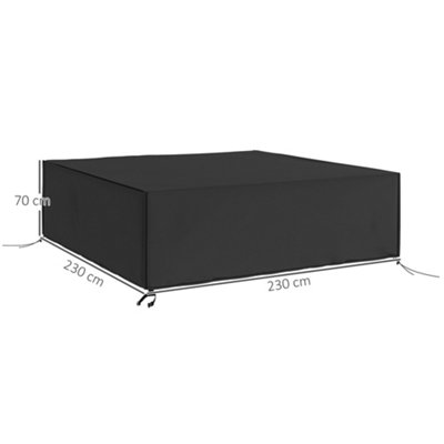 Outsunny Large Garden Set Square Cover Outdoor Furniture Waterproof ...