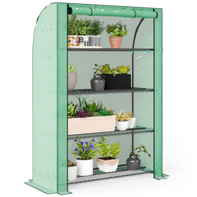 Outsunny Mini Green House with 4 Tier Shelves, 170H x 120W x 50Dcm, Green